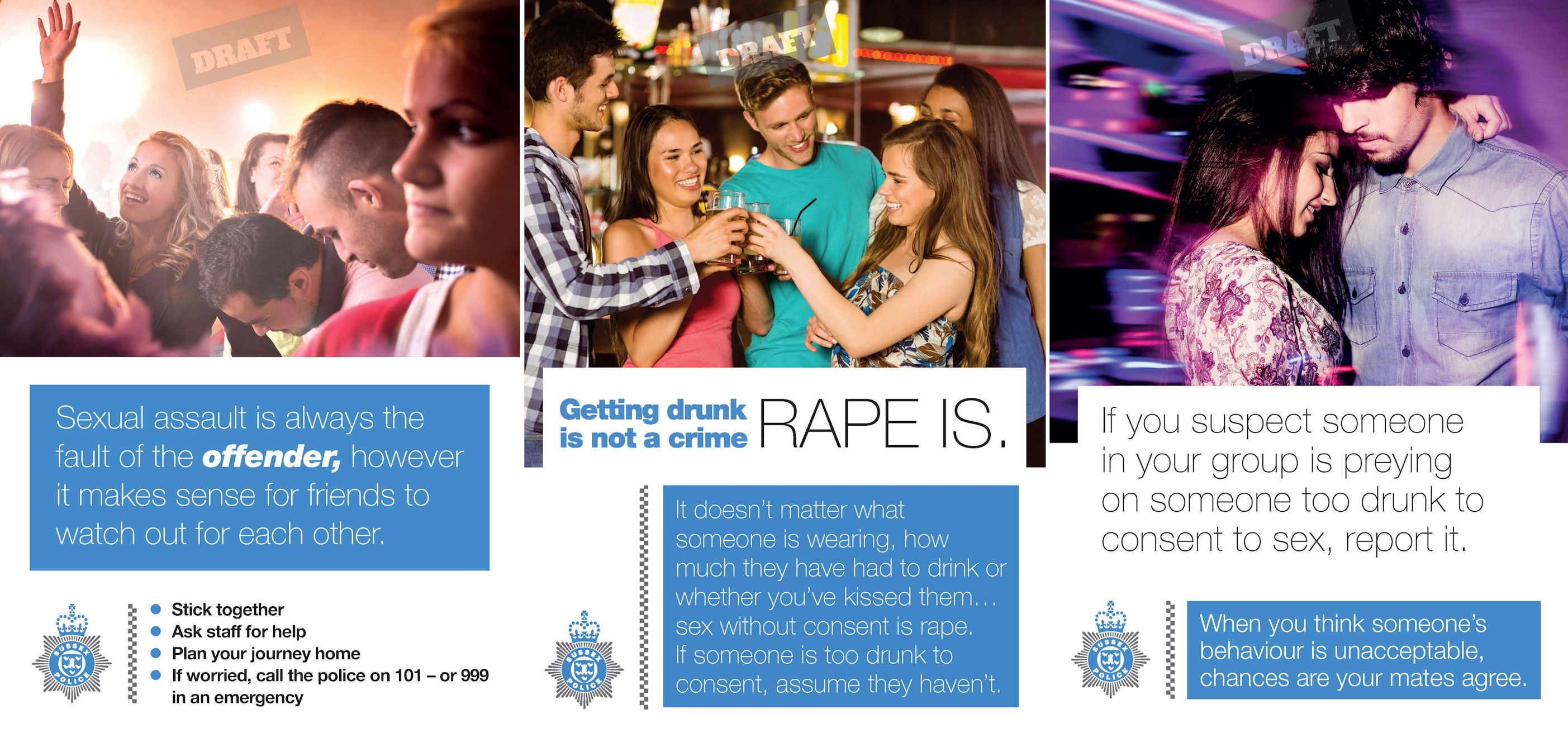 Sussex Police ask for advice on new rape posters – Brighton and Hove News