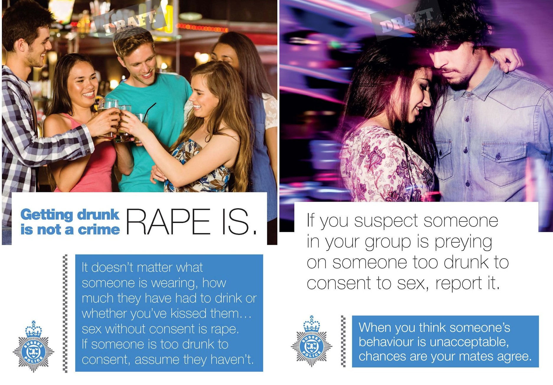 Sussex Police ask for advice on new rape posters – Brighton and Hove News