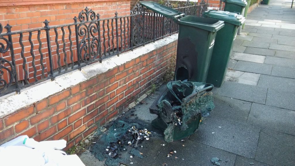 Firework sends wheelie bins into epic meltdown – Brighton and Hove News