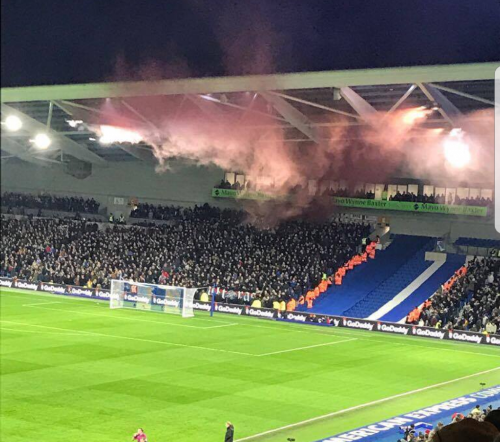 Two stewards treated in hospital after crowd trouble at Brighton and ...