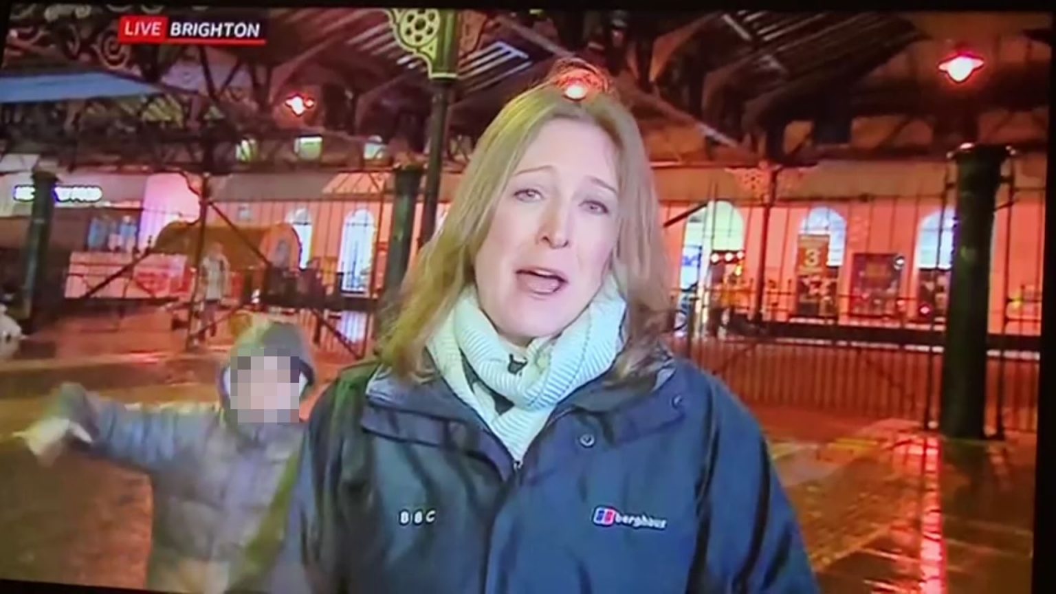 Boy shoves BBC reporter during live report at Brighton Station ...
