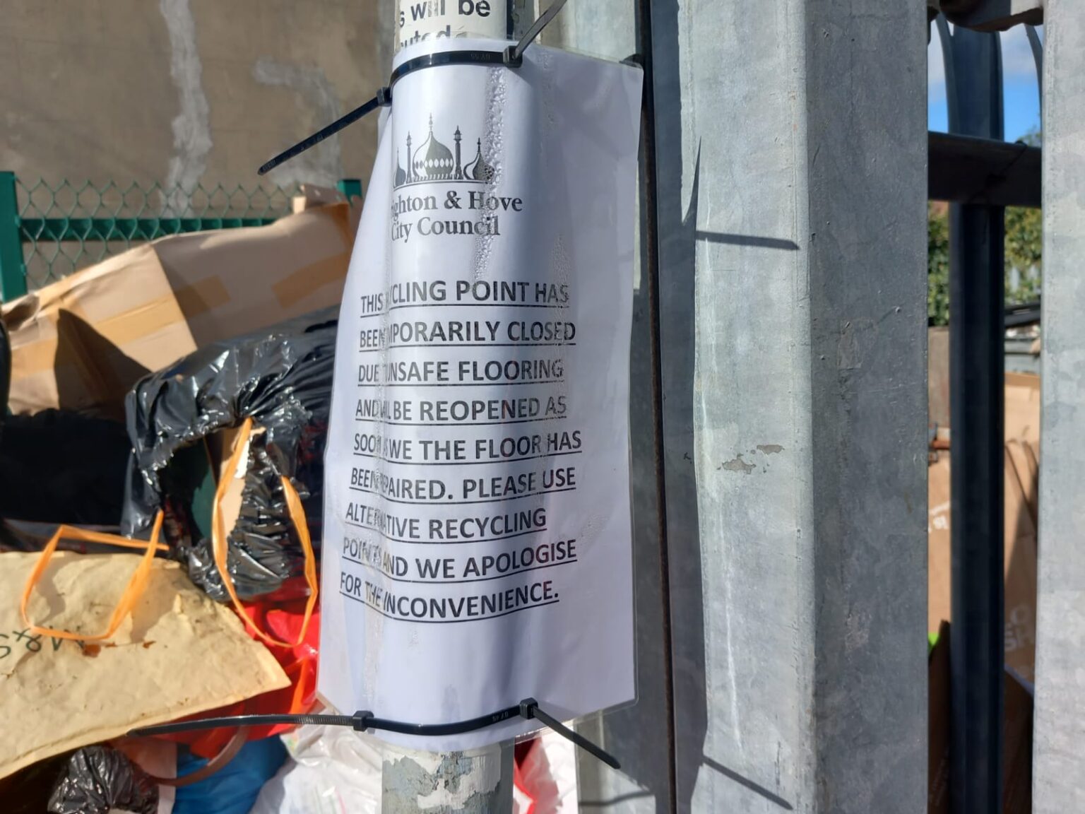 Fly-tipping piles up after potholes close recycling centre – Brighton ...