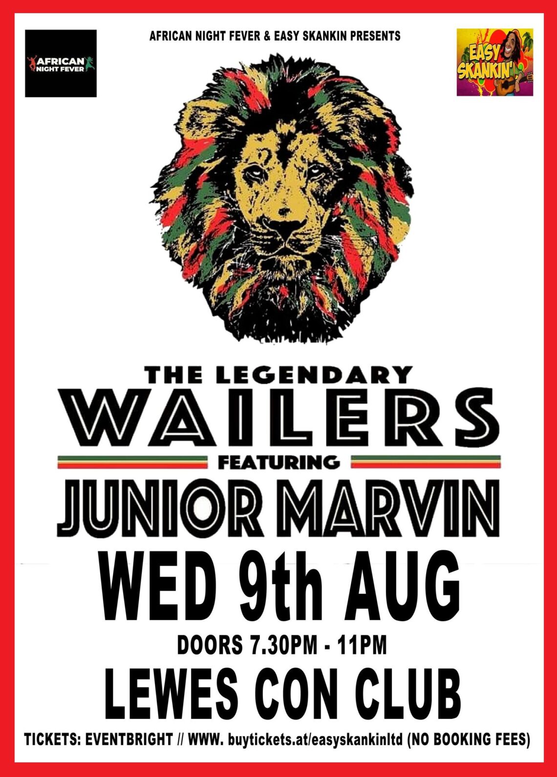 The Legendary Wailers featuring Junior Marvin announce Sussex concert ...