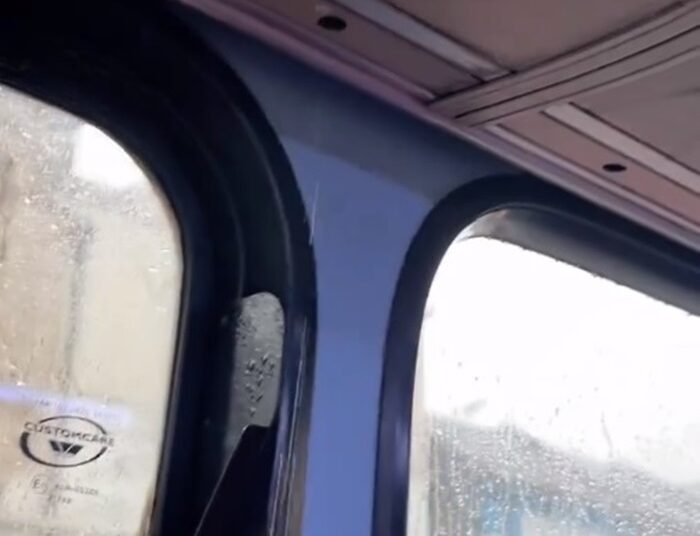 ‘Why is it raining inside the bus?’ Student films rain leaking through ...